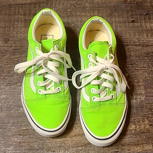 Vans | Shoes | Vans Neon Green Canvas Sneakers | Poshmark